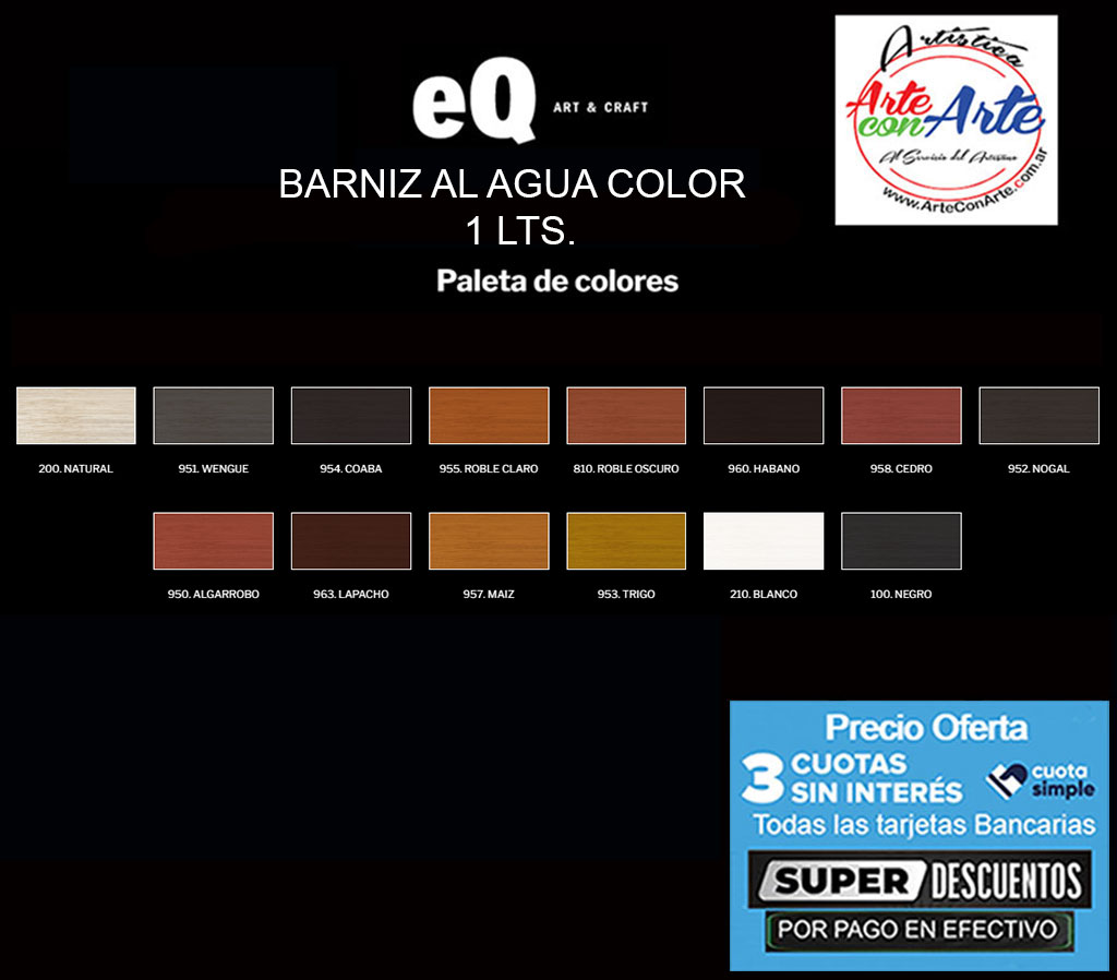 Barniz al agua Color Eqarte